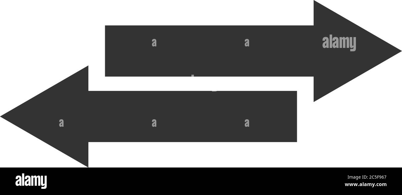 Two Arrows Black And White Icon Journey Choice Guidance Vector Isolated ...