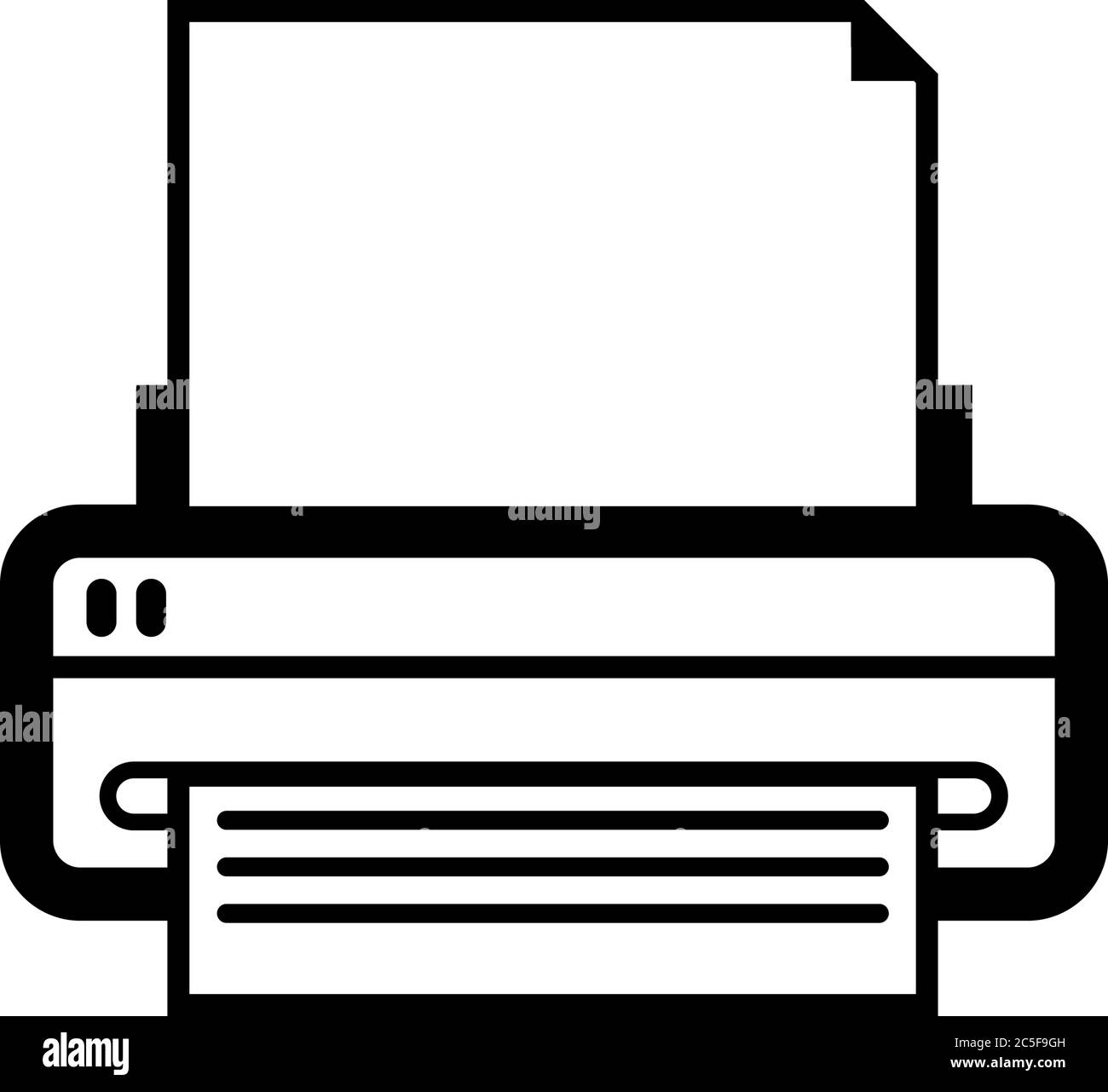 Printer or fax black icon isolated vector illustration for app graphic ...