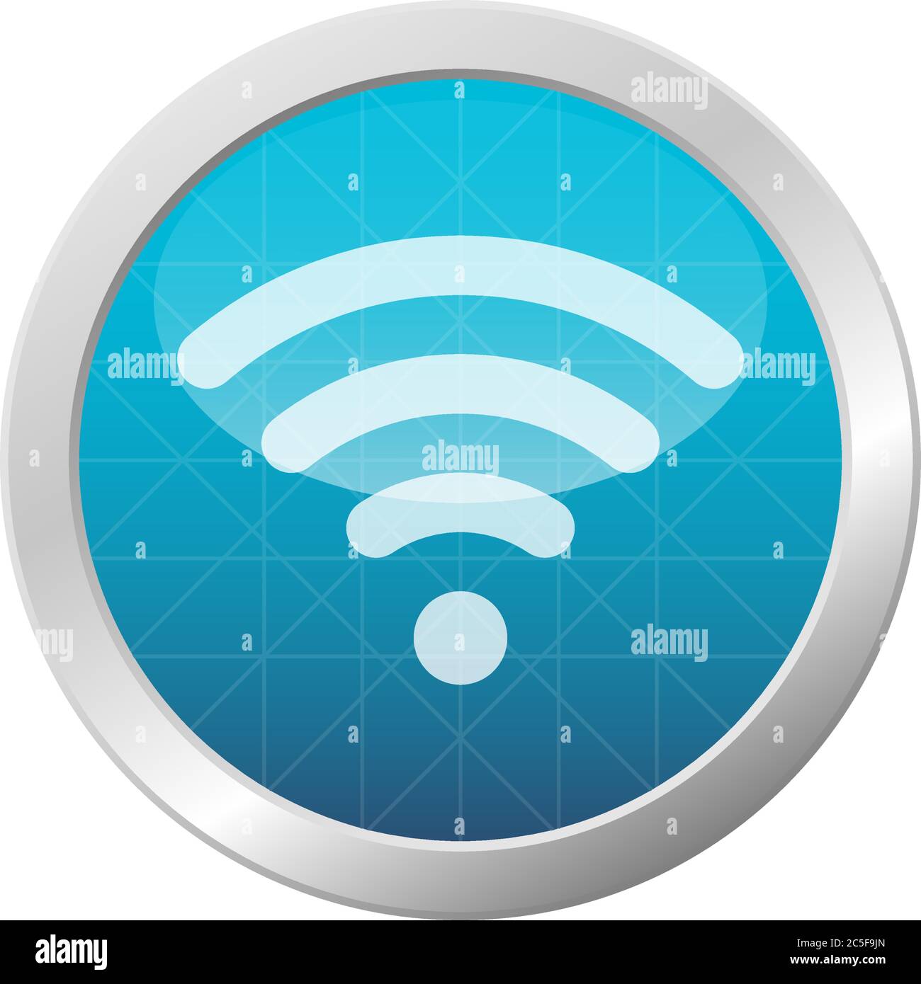 WIFI Icon isolated Vector Illustration Wireless Network Connection Signal Symbol On Light Blue ...