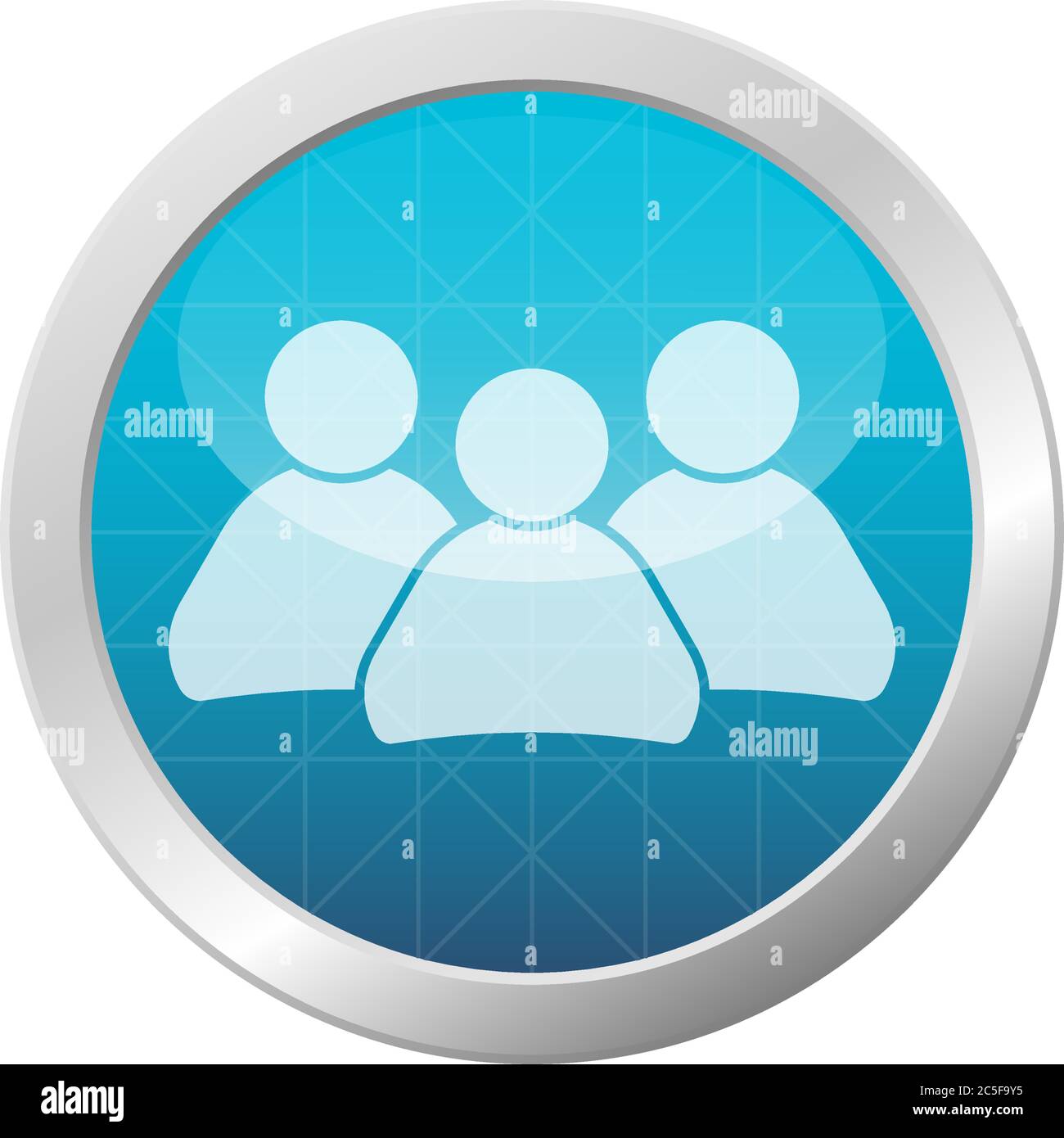 Three people teamwork icon business cooperation symbol on light blue ...
