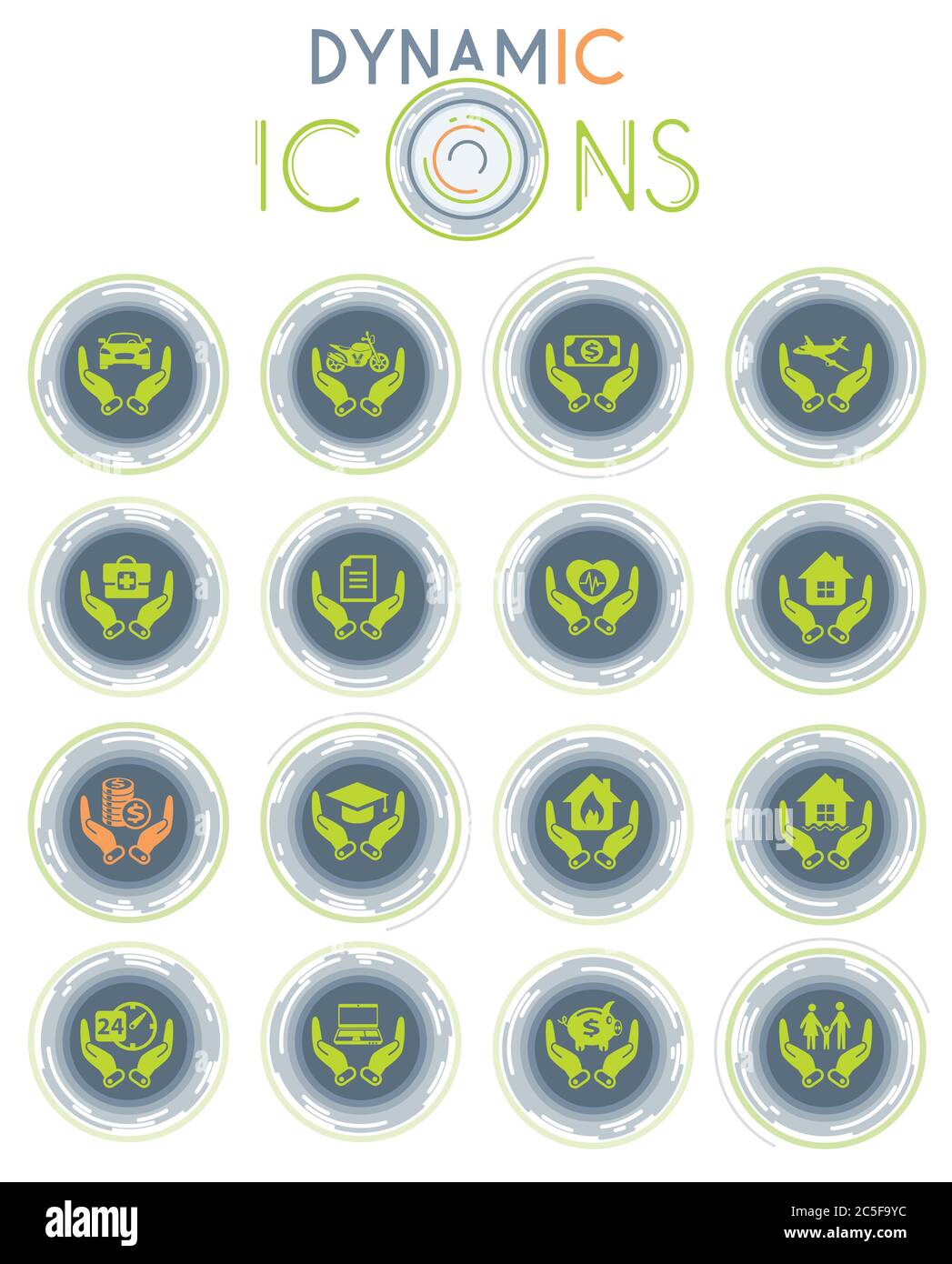 insurance icon set Stock Vector Image & Art - Alamy
