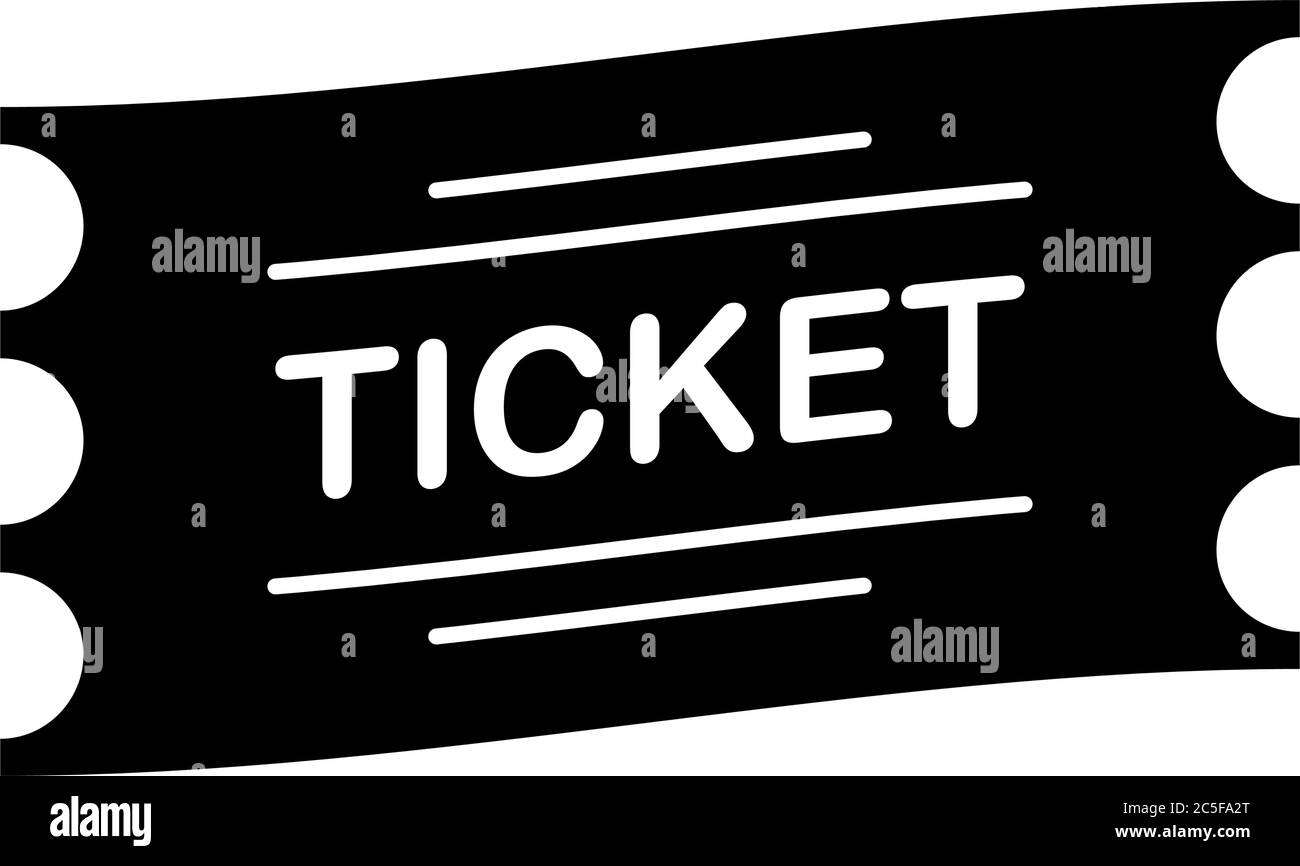 Ticket admission entrance pass symbol black vector illustration on ...