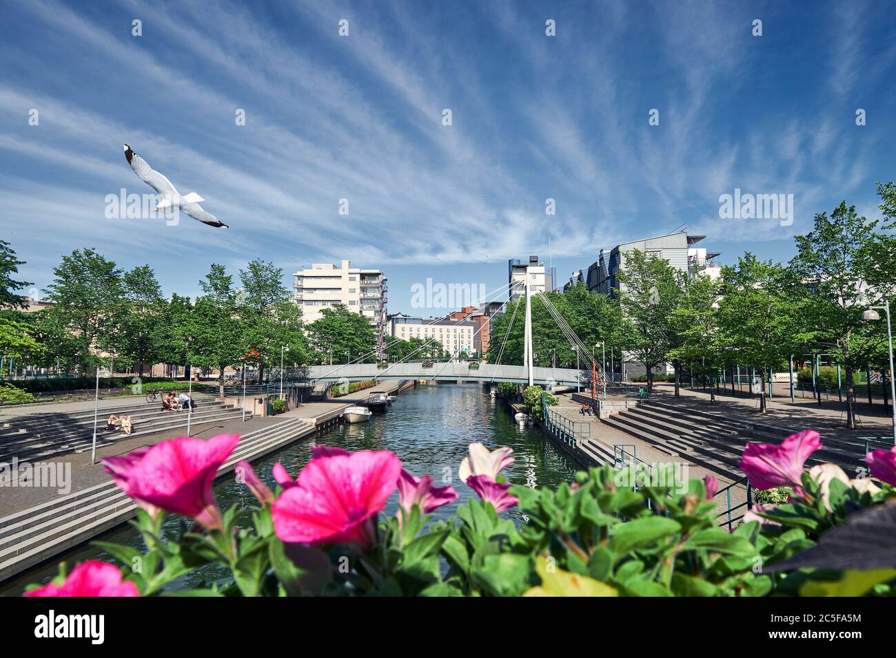 Pedestrian bridge canal hi-res stock photography and images - Alamy