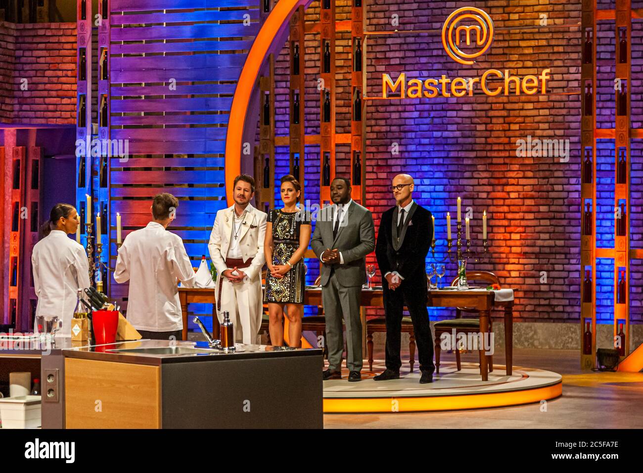 Master Chef Competition in TV Studio, Cologne, Germany Stock Photo - Alamy