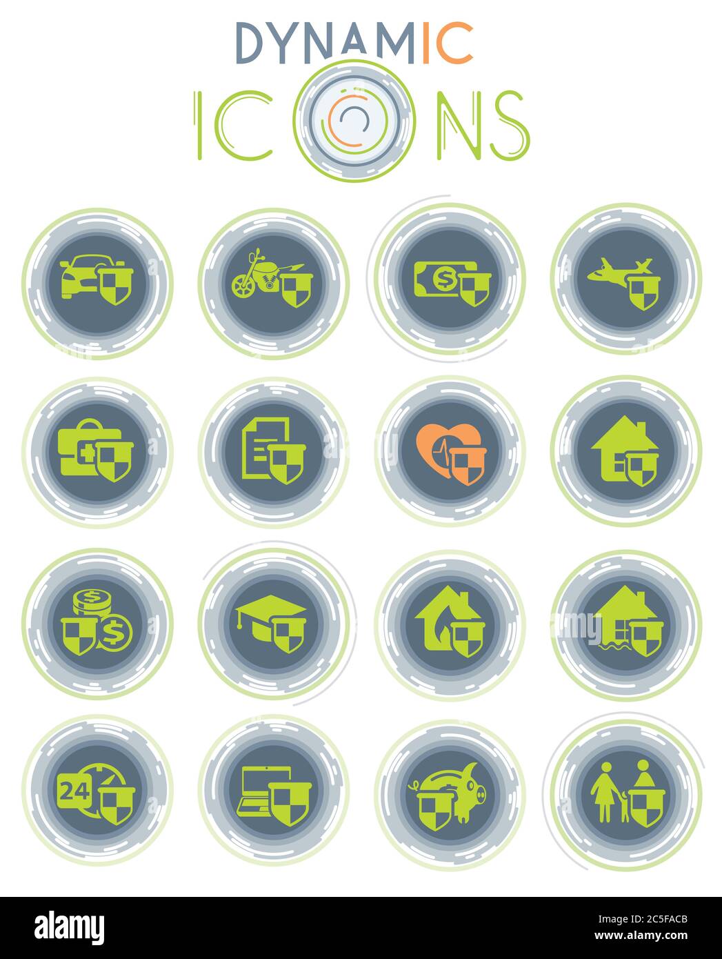 insurance dynamic icons Stock Vector Image & Art - Alamy