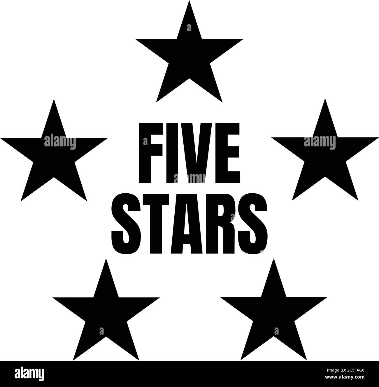 Five Stars Rating logo Great Service symbol isolated on white ...