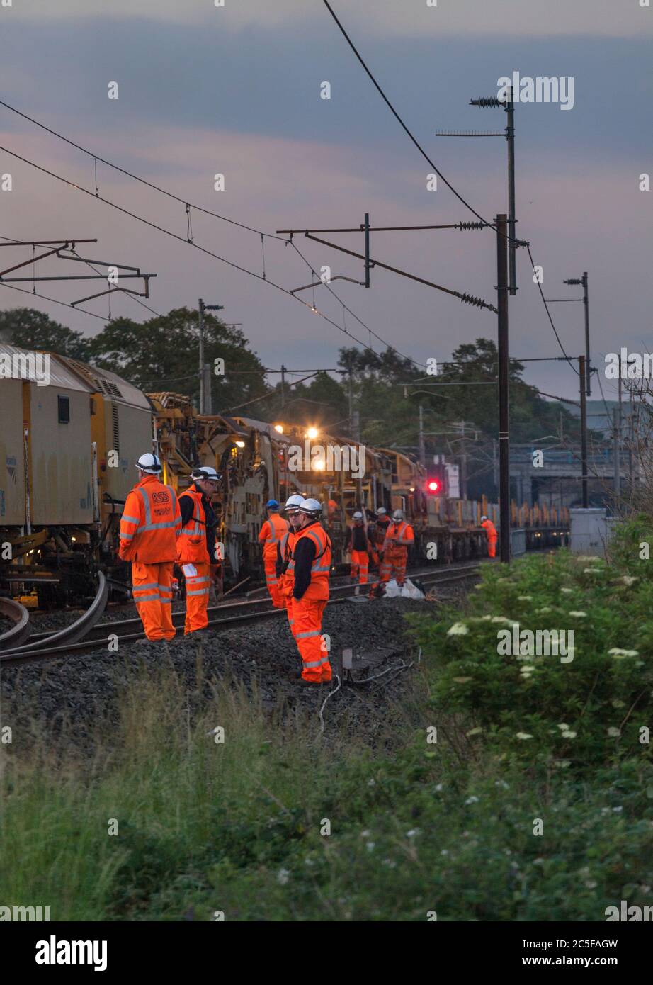 Track relaying train hi-res stock photography and images - Alamy