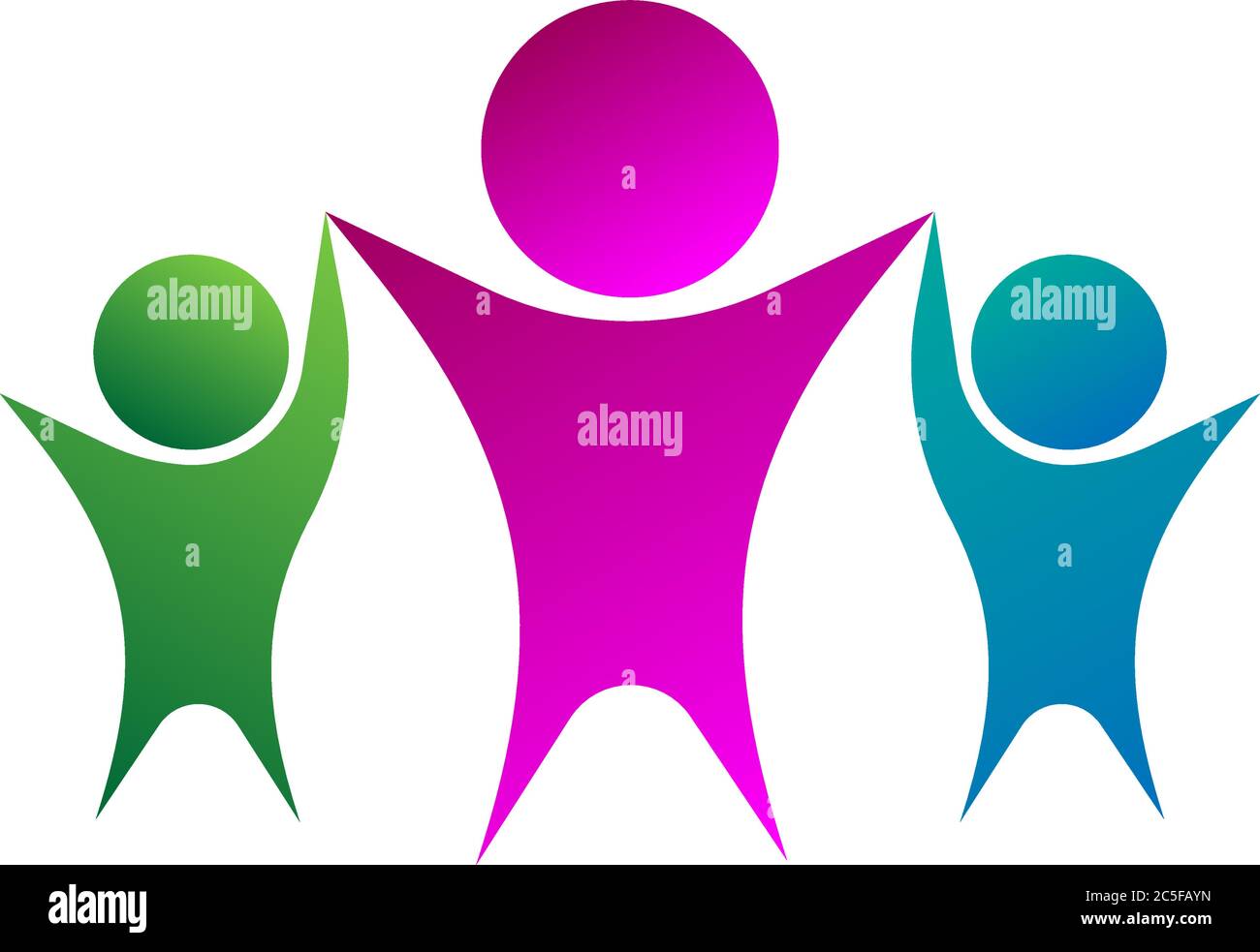 Group of people holding hands abstract logo company, community or ...