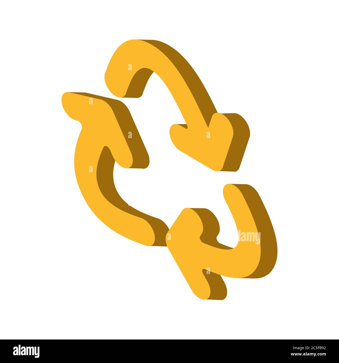 Isometric of Recycle cycle vector symbol isolated on yellow background ...