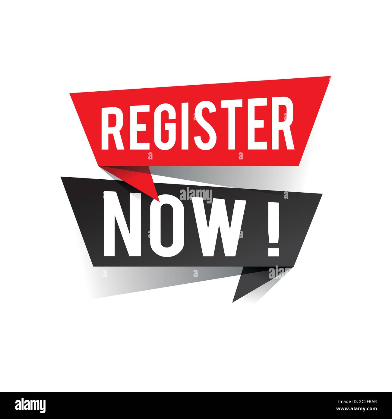 Modern design register now text on speech bubbles concept. Vector ...