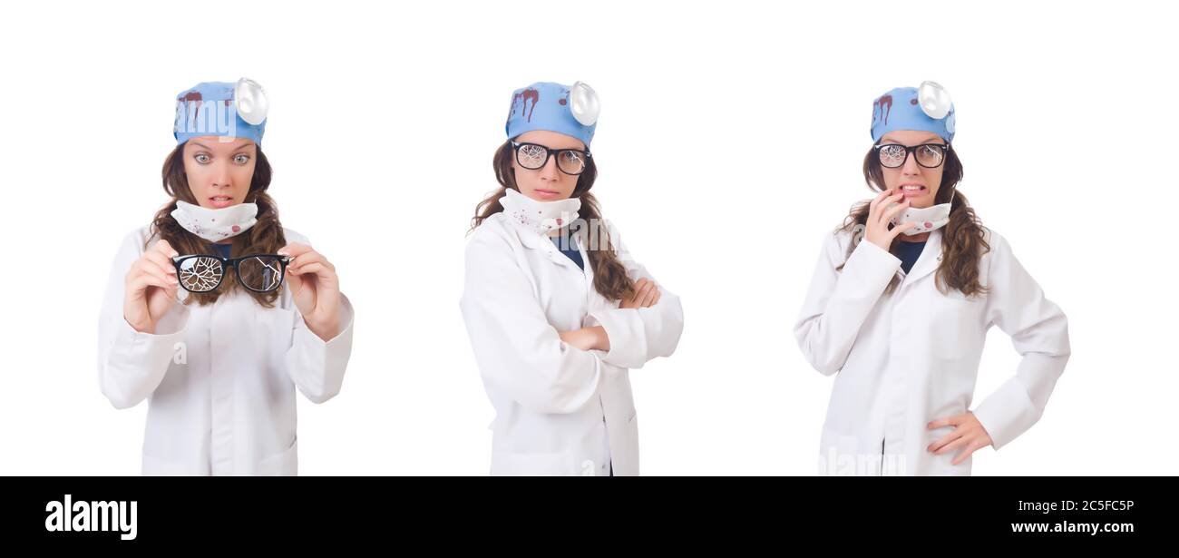 Scared female doctor horror hi-res stock photography and images - Alamy