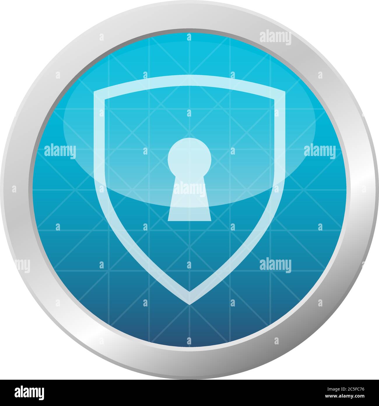 Keyhole Lock Shield Icon Password Web Security Light Blue Shiny Circle ...