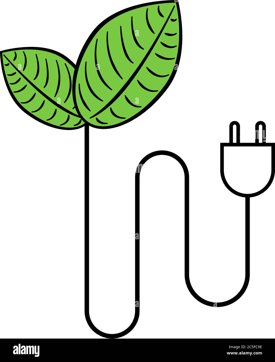 Green energy plug icon renewable and sustainable ecologic power concept ...