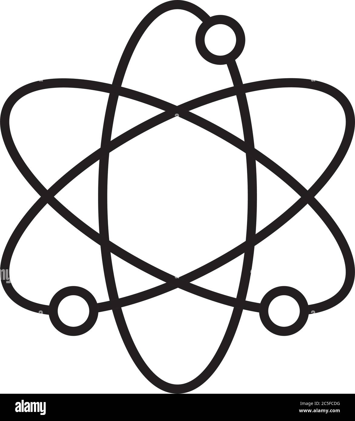 Atom line style icon design, science chemistry and molecular theme ...