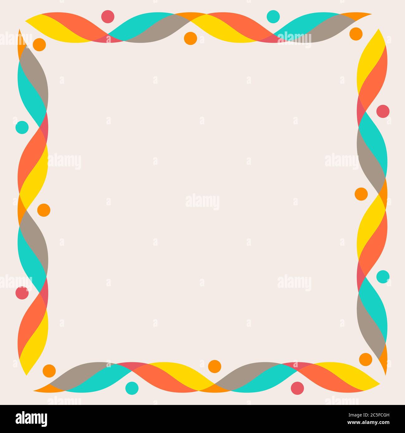 Design elements - colorful waves and dots. Vector frame illustration ...