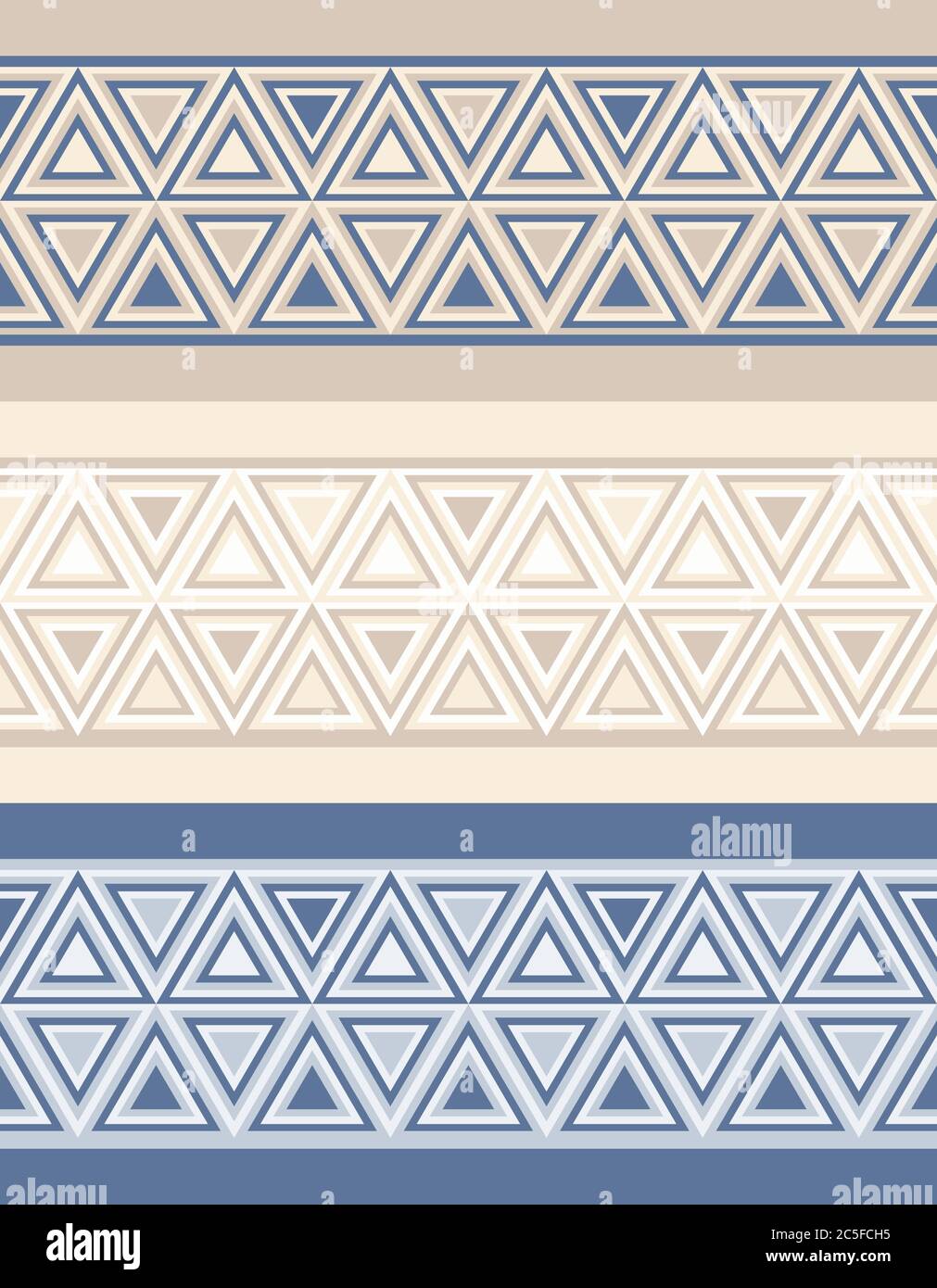 Three borders with fashion abstract geometrical pattern with triangles ...