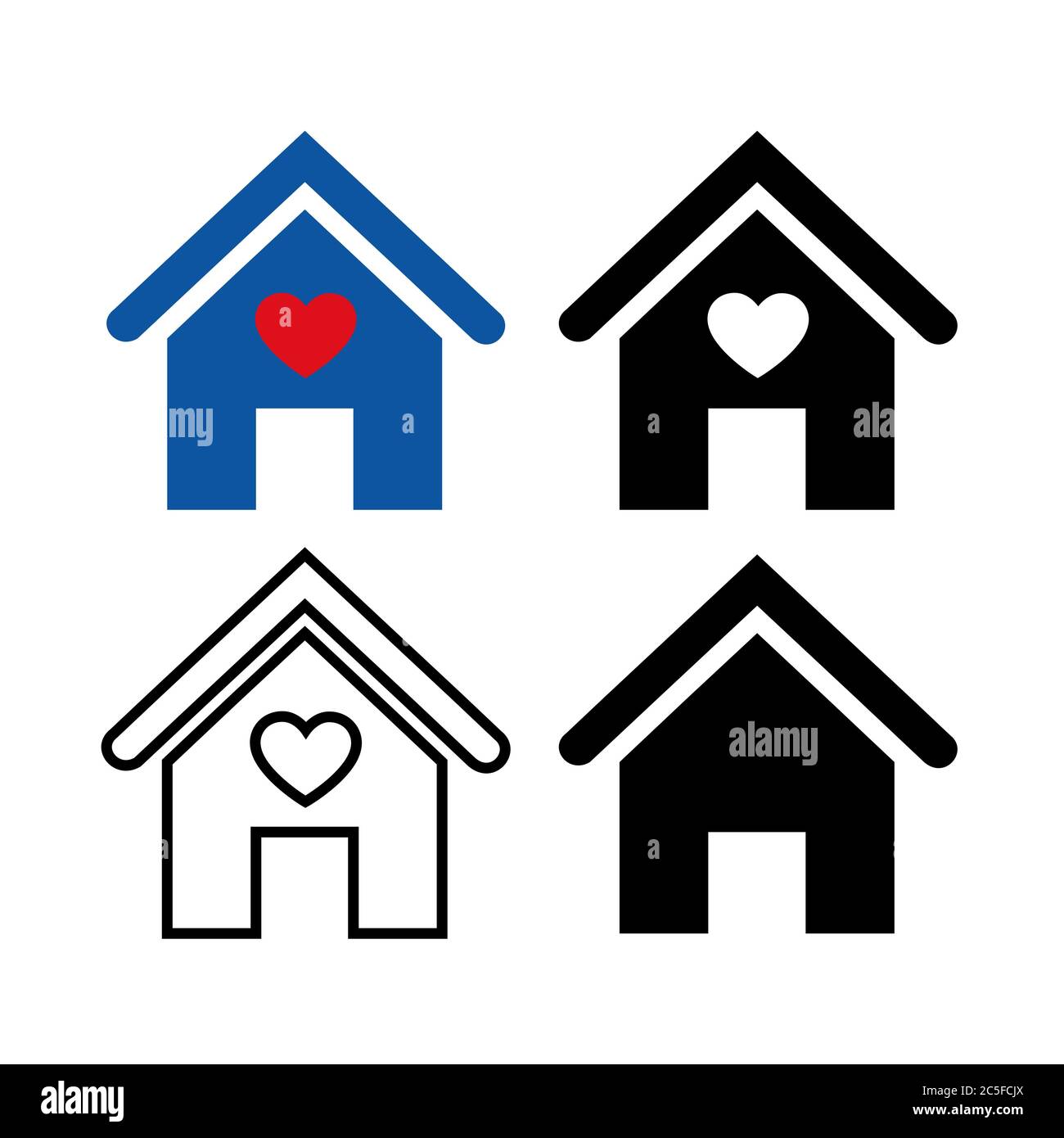 Stay home and heart, home sticker outline, line symbols. Vector ...