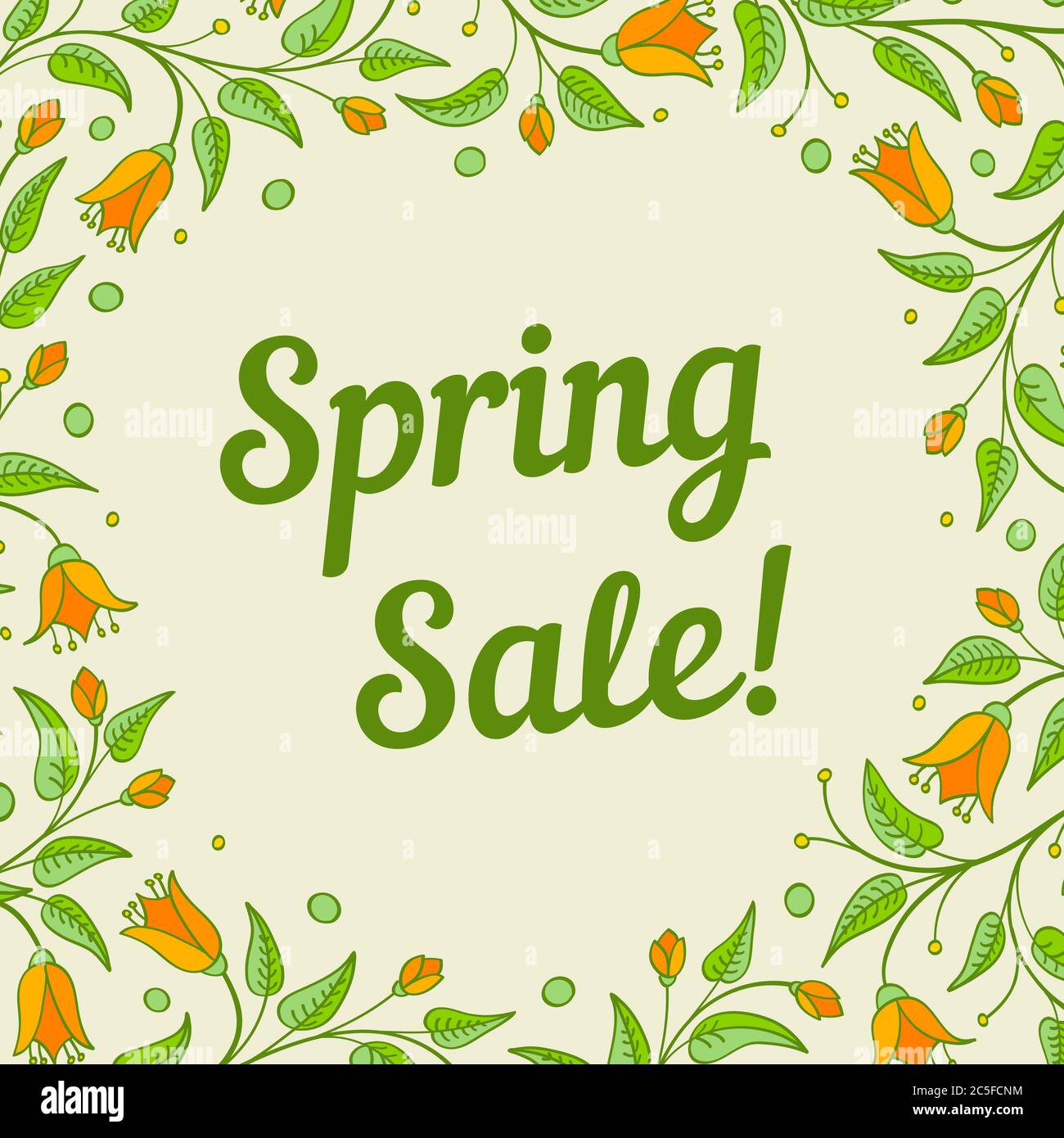 Spring sale design with floral pattern background. Vector illustration ...