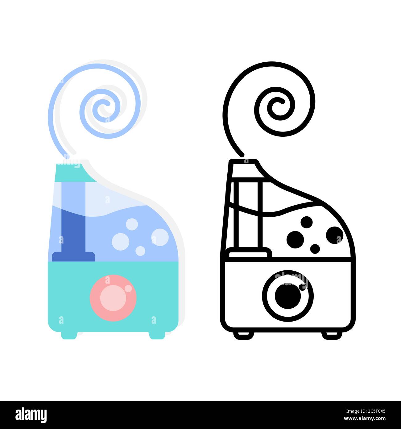 Healthy Humidifier air diffuser in trendy flat style isolated. Purifier ...