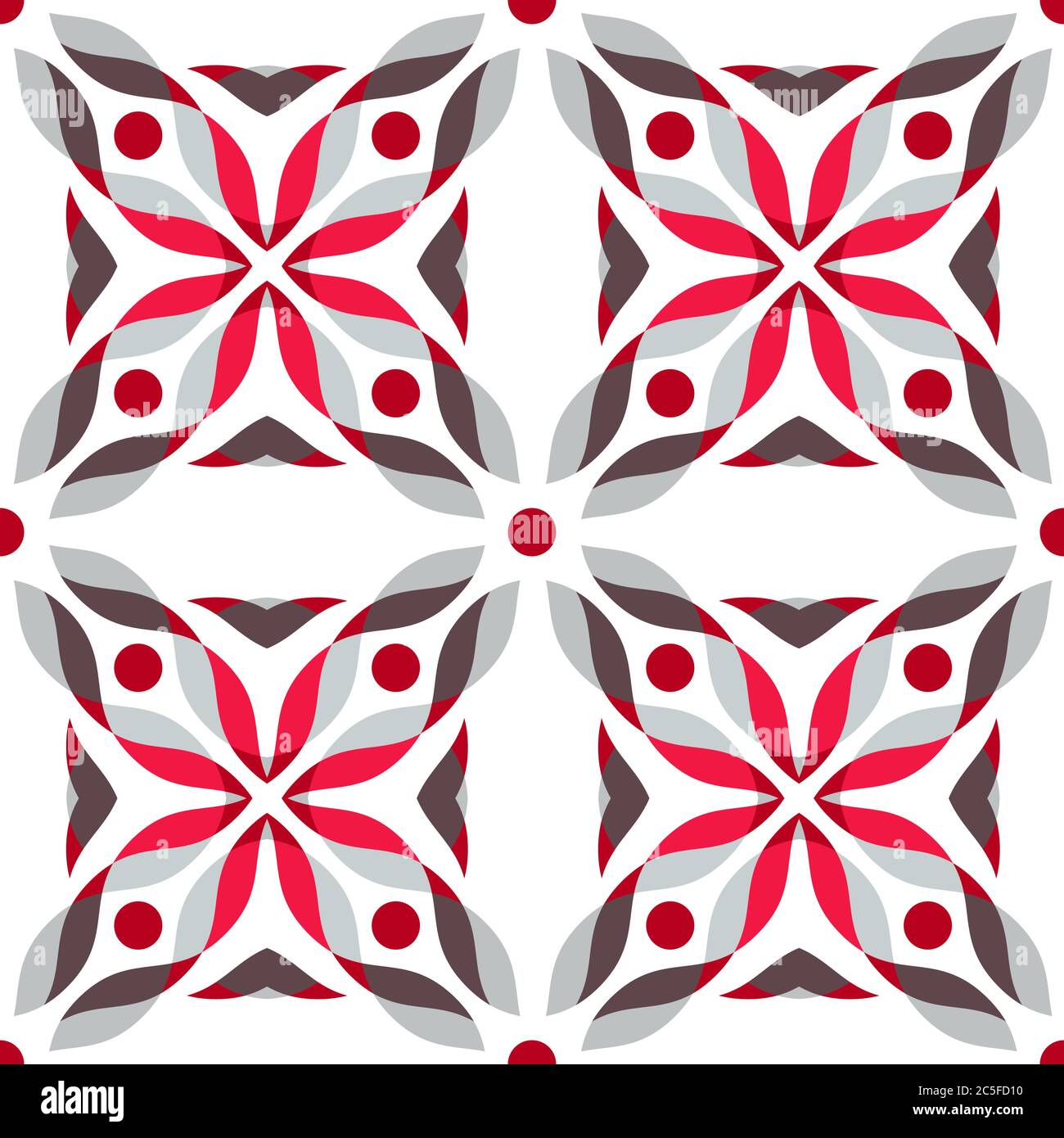 Abstract geometric pattern in red-grey-brown colors, with waves and ...
