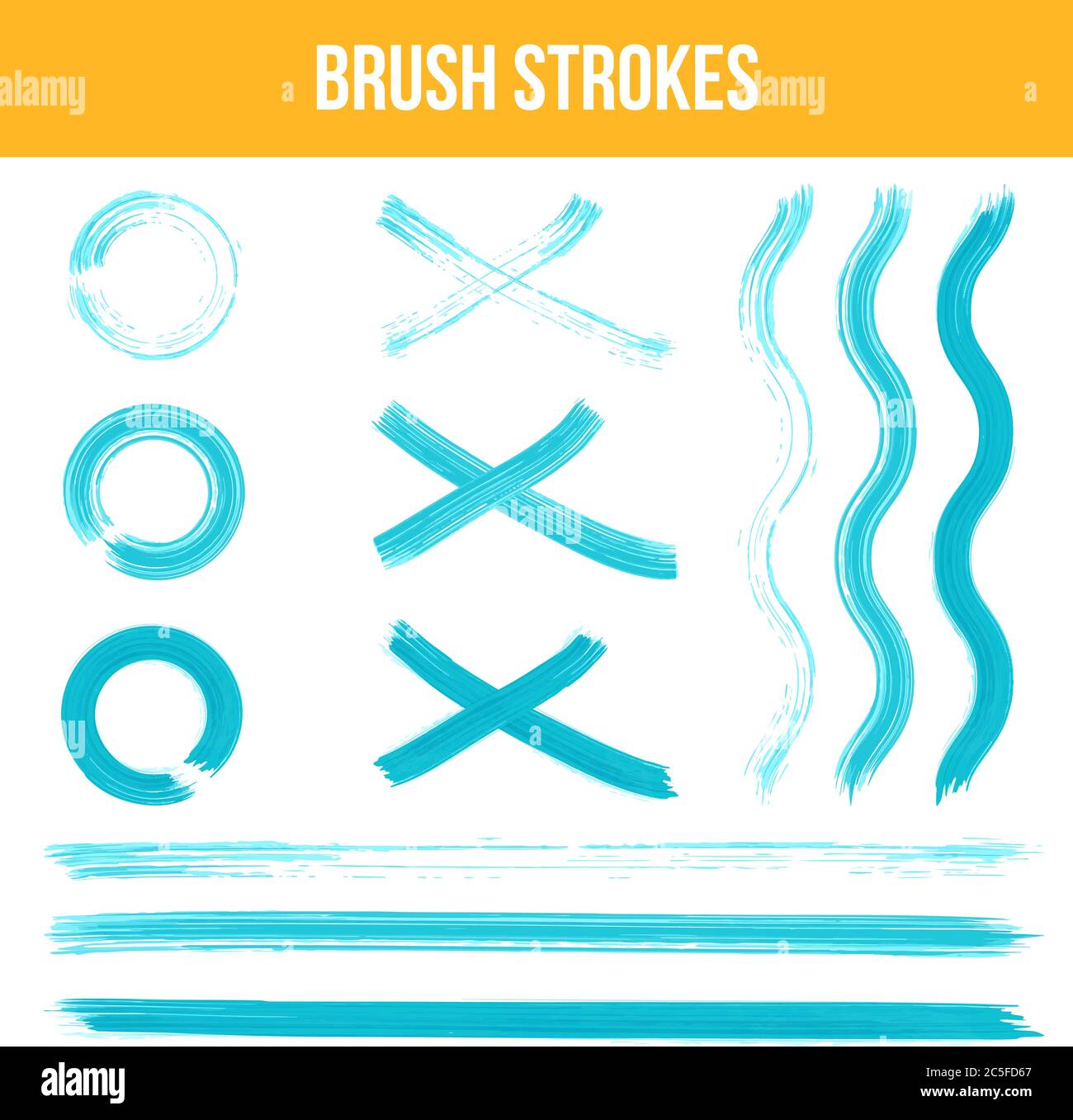 Set of colorful watercolor brush strokes. Vector illustration Stock ...