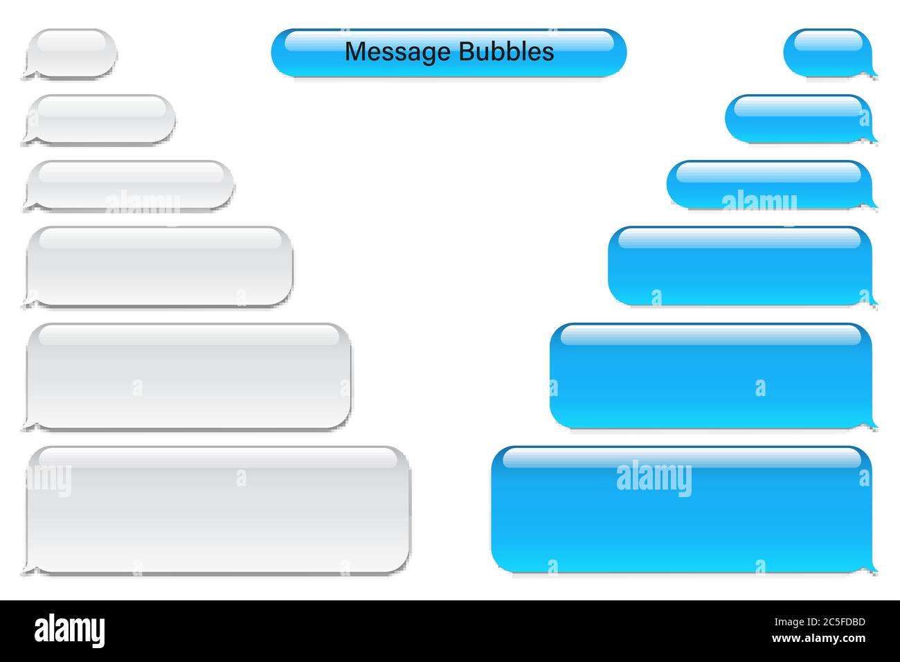 Blank vector message bubbles. Chat or messenger speech bubble. SMS text ...