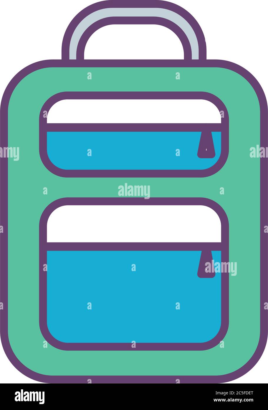 School bag line and fill style icon design, education class lesson ...