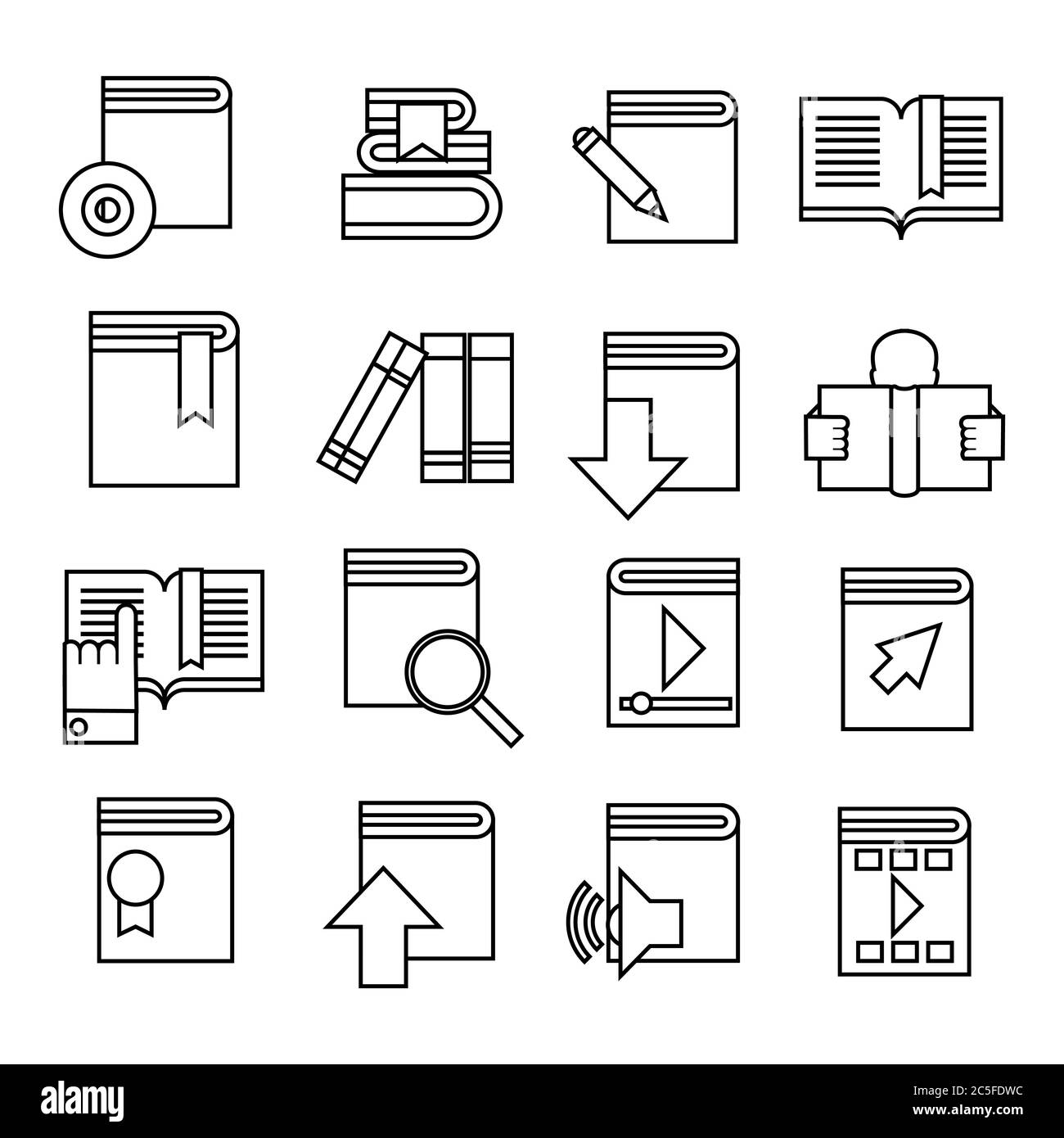 Book icons set. Trendy flat style for graphic design, web-site. Stock ...