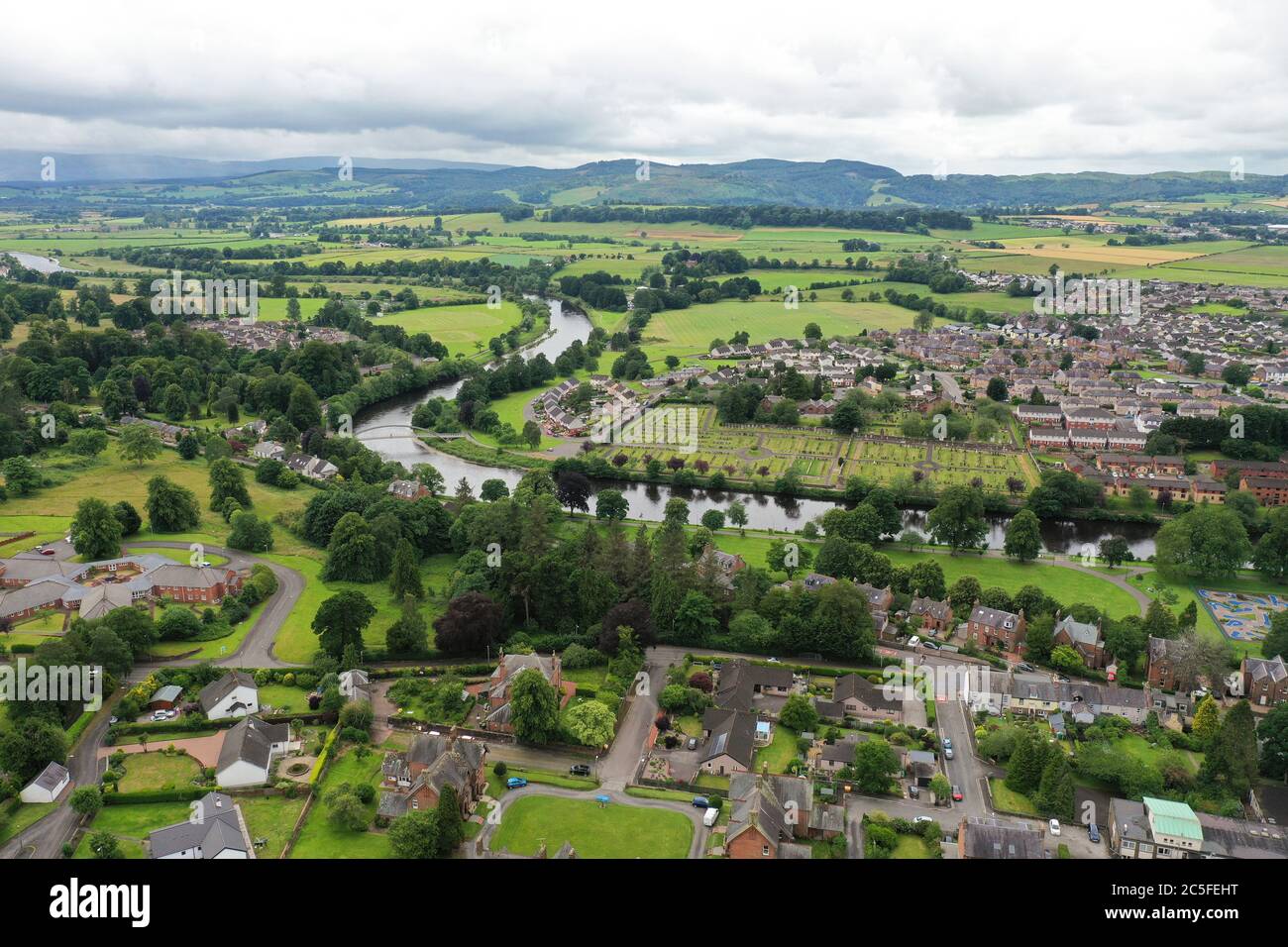 Aerial drone view dumfries hi-res stock photography and images - Alamy