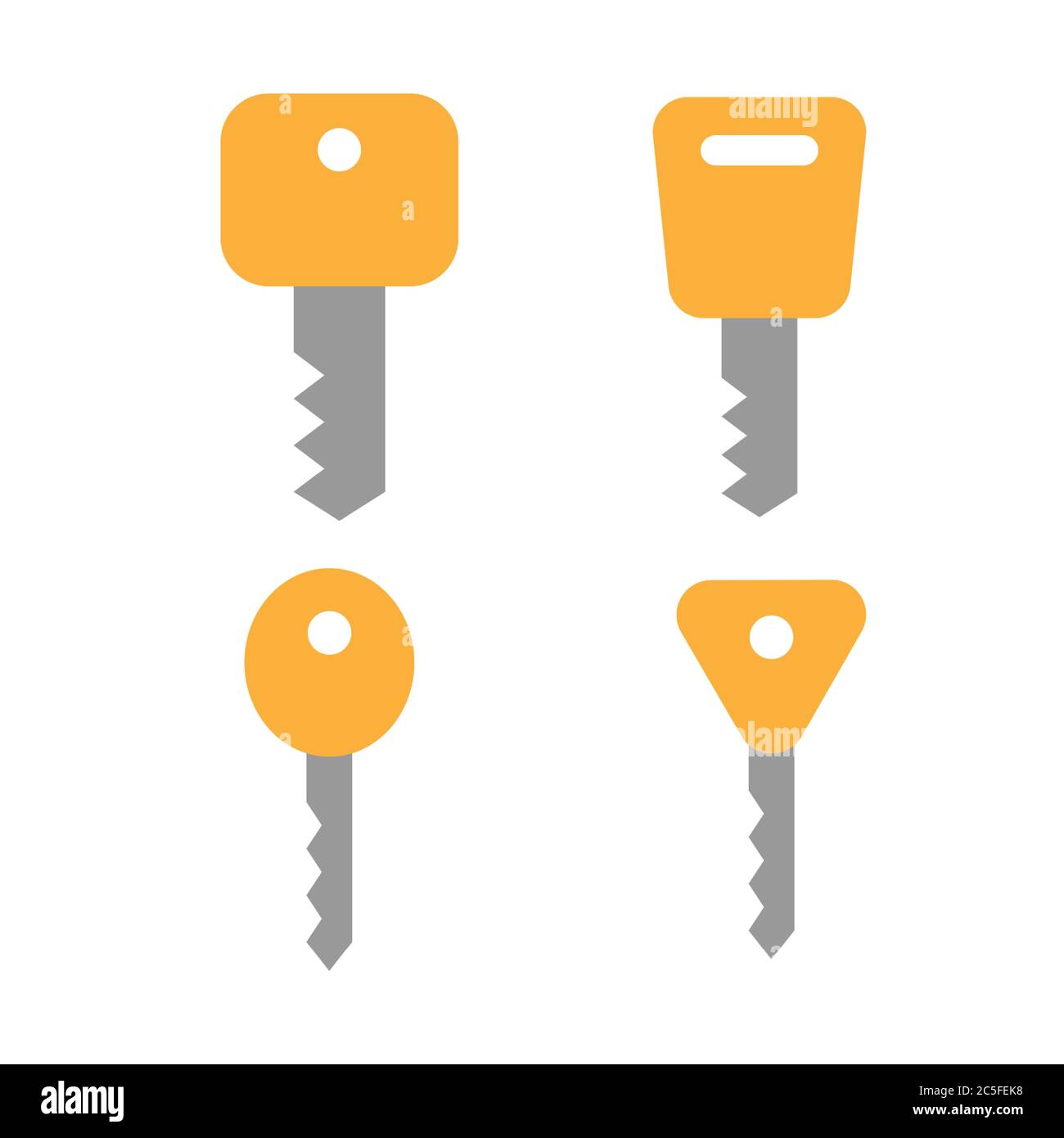 Set of keys. Property, security, protection concept. Four keys isolated ...