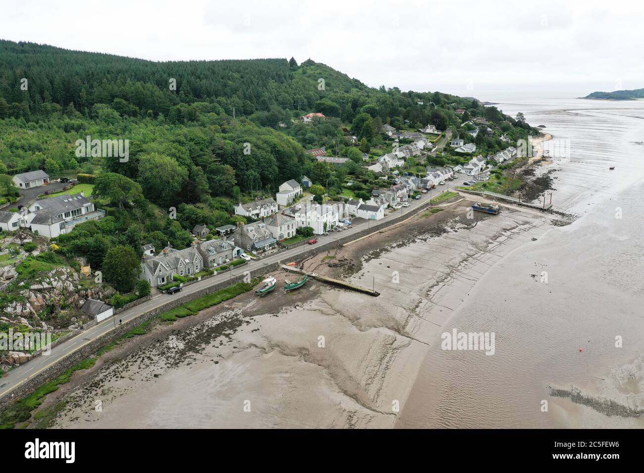 Aerial drone view of Kippford Dumfries and Galloway Stock Photo - Alamy