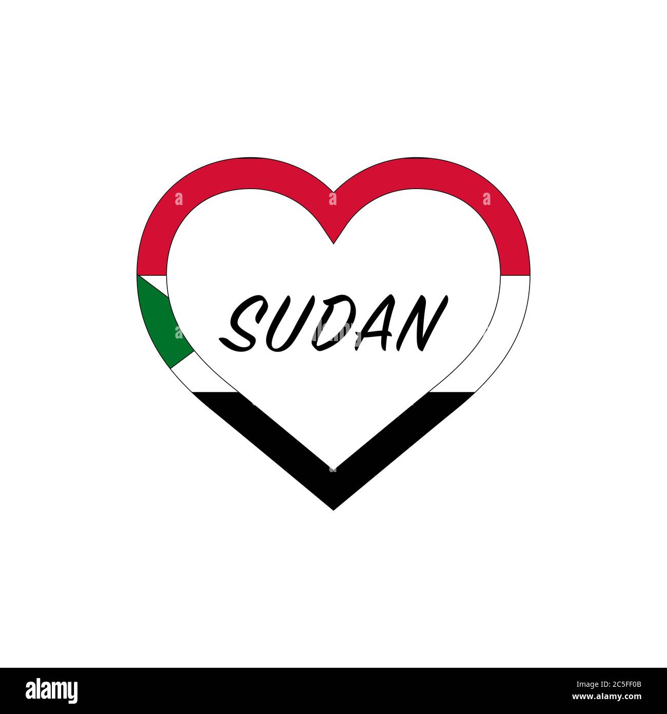 Sudan flag in heart. I love my country. sign. Stock vector illustration ...