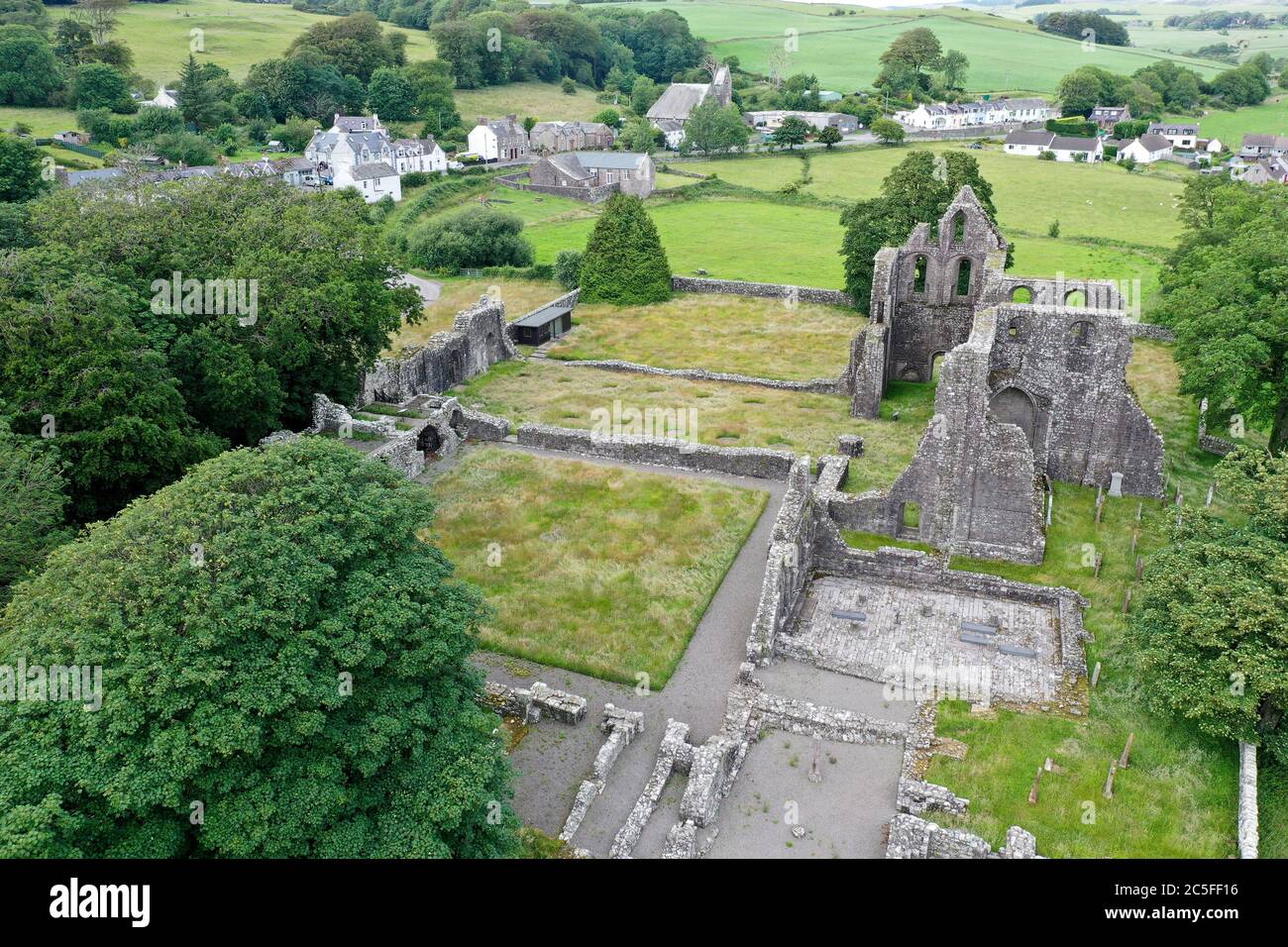 Aerial view dundrennan abbey hi-res stock photography and images - Alamy