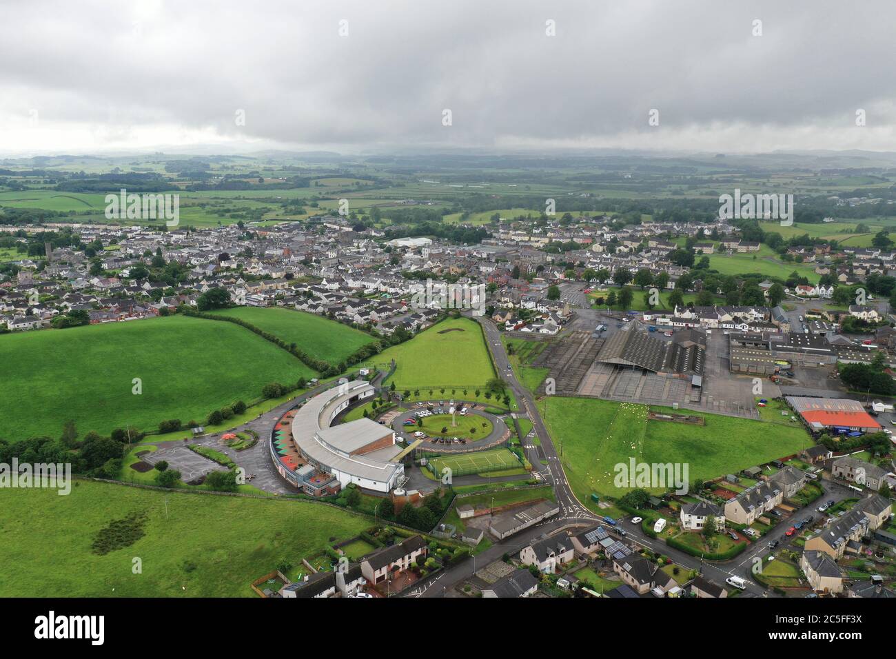 Aerial drone view of Castle Douglas Scotland Stock Photo - Alamy