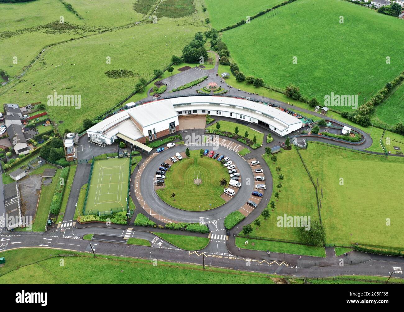 Aerial drone view of Castle Douglas Primary School Stock Photo - Alamy