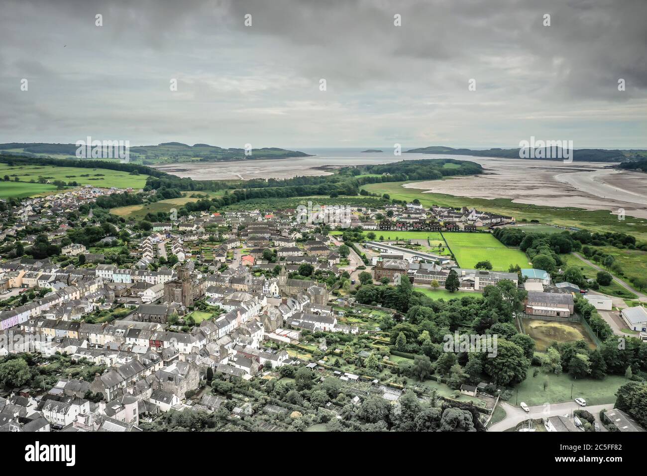 Aerial drone view of Kirkcudbright Dumfires and Galloway Stock Photo ...