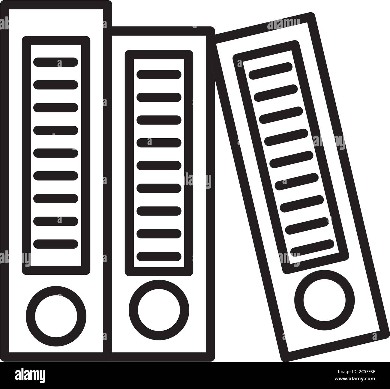 Files line style icon design, Document data archive storage organize business office and ...