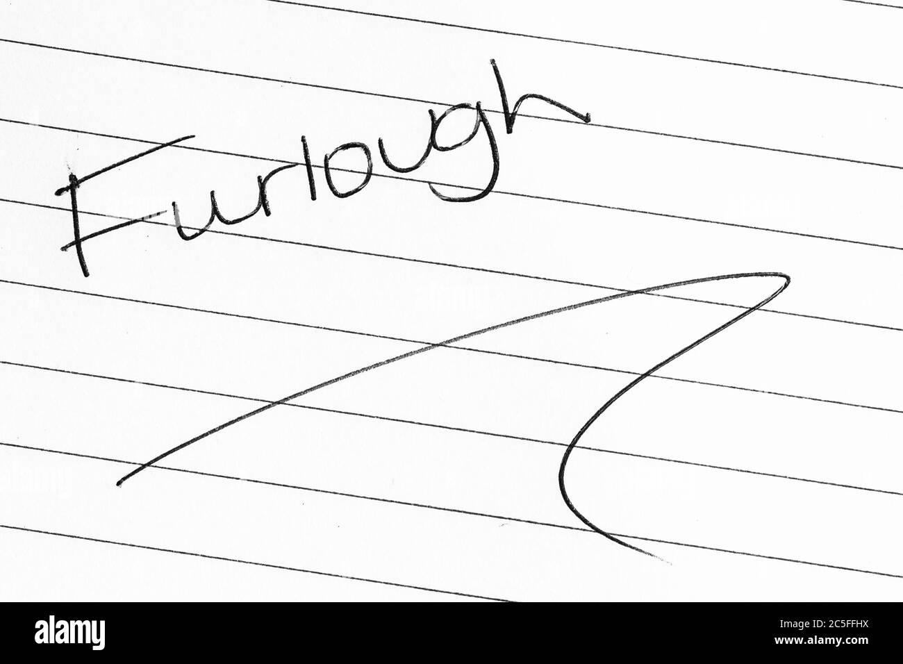 ‘Furlough’ written on lined paper Stock Photo - Alamy