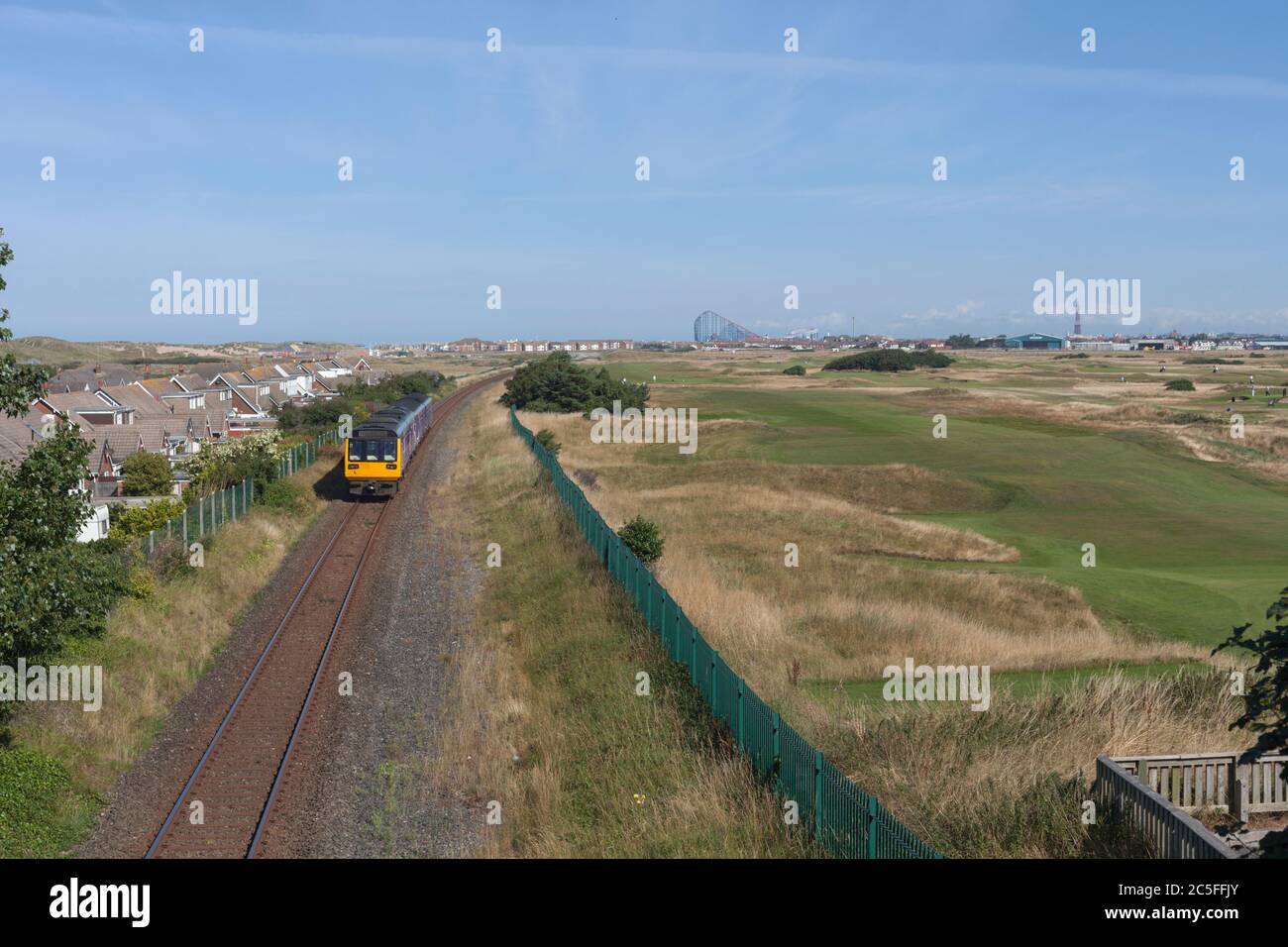 A Northern rail class 142 pacer train at Saint Annes On the Sea heading towards Blackpool South ...
