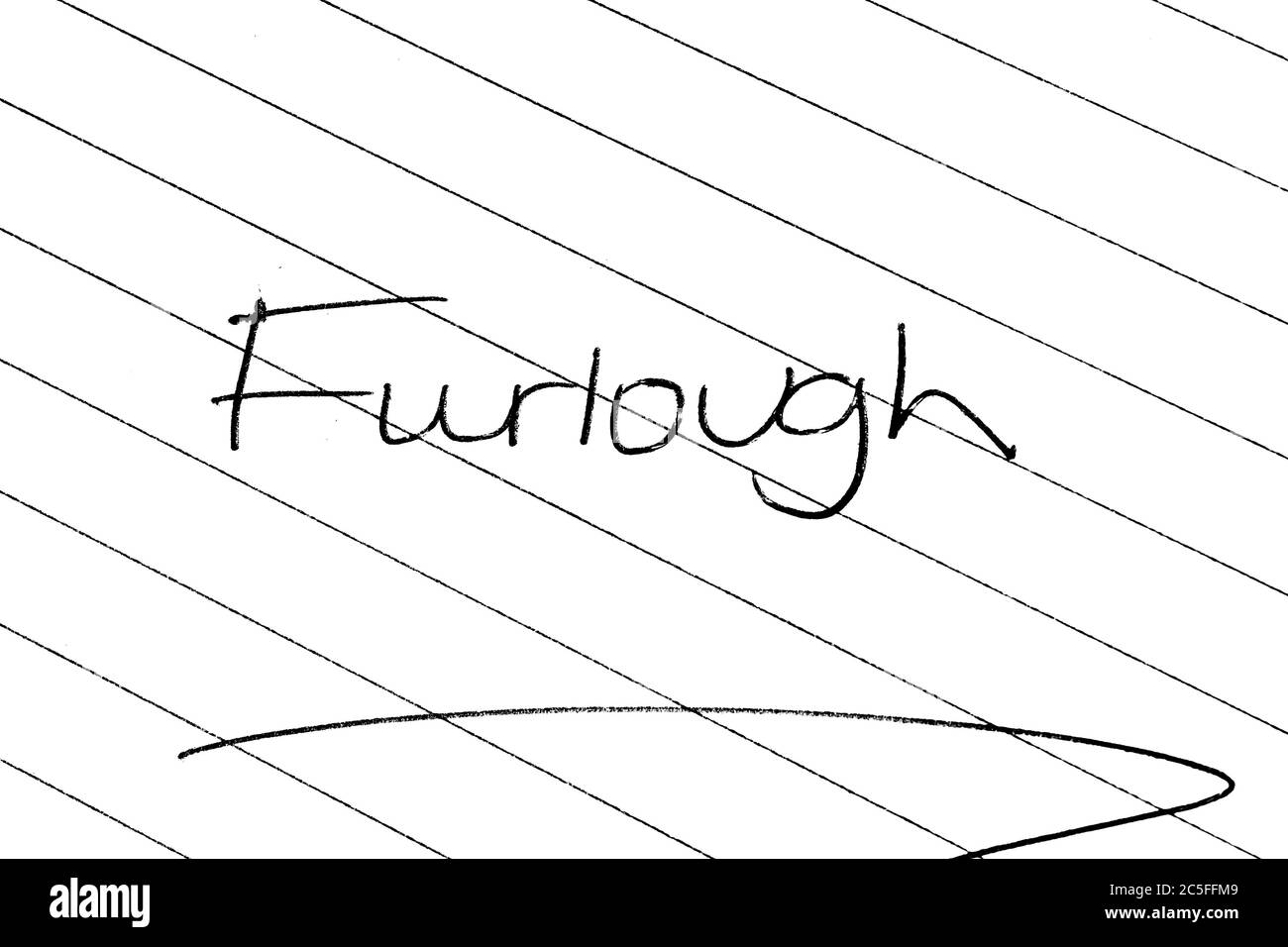 ‘Furlough’ written on lined paper Stock Photo - Alamy
