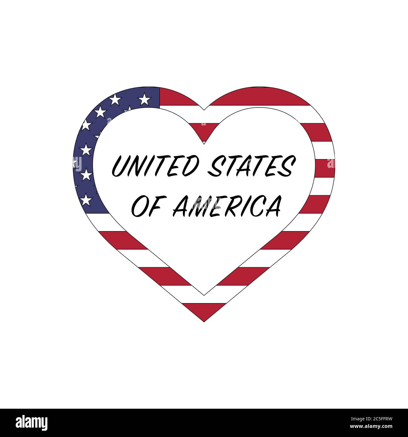 United States of America flag in heart. I love my USA country. Stock ...