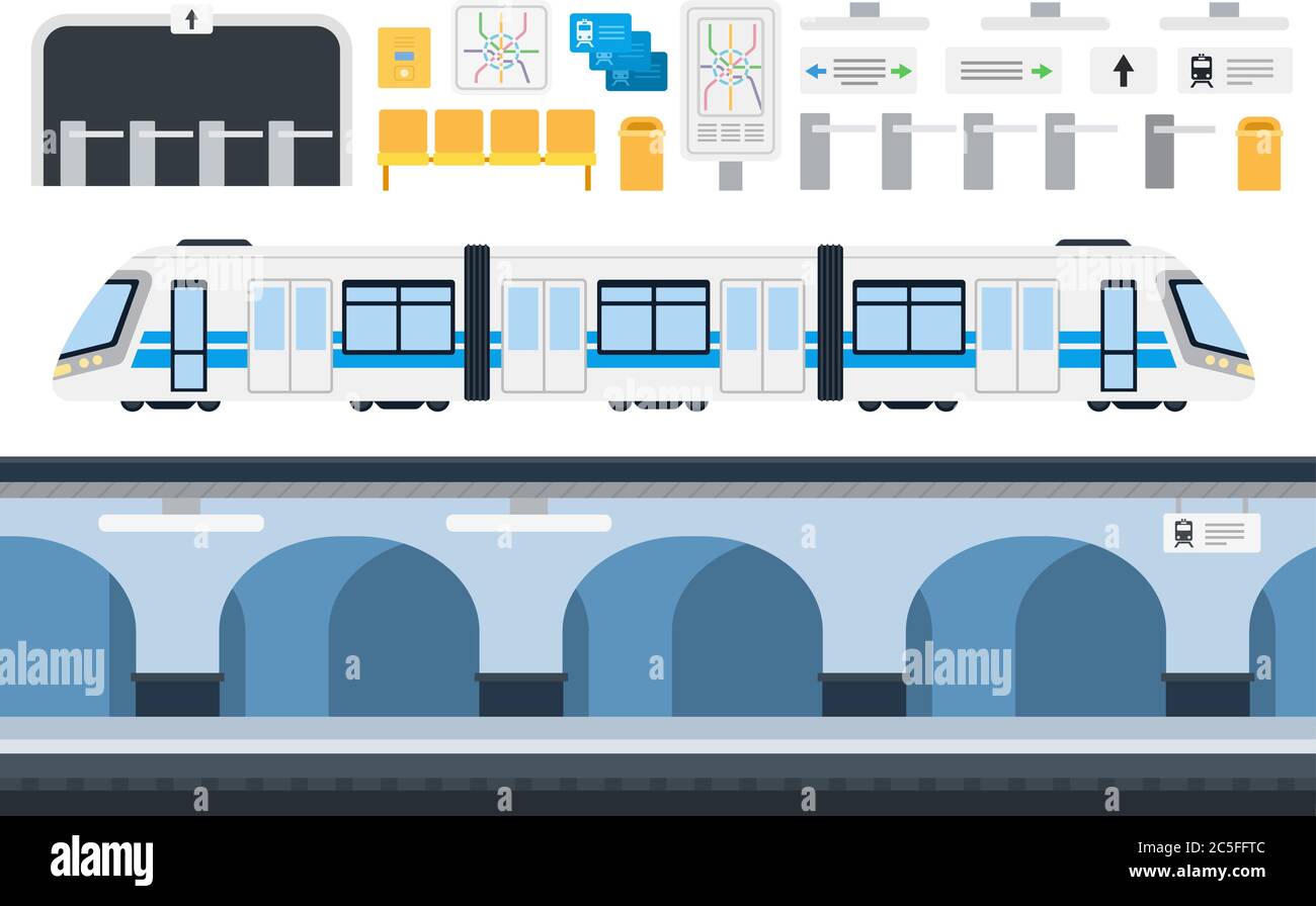 Set of City Metro icons flat vector Stock Vector Image & Art - Alamy
