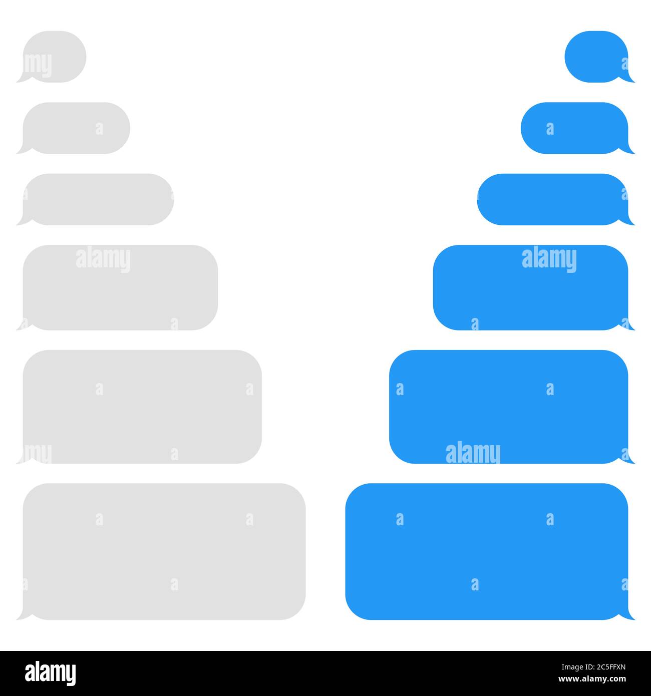 Blank vector message bubbles. Chat or messenger speech bubble. SMS text ...