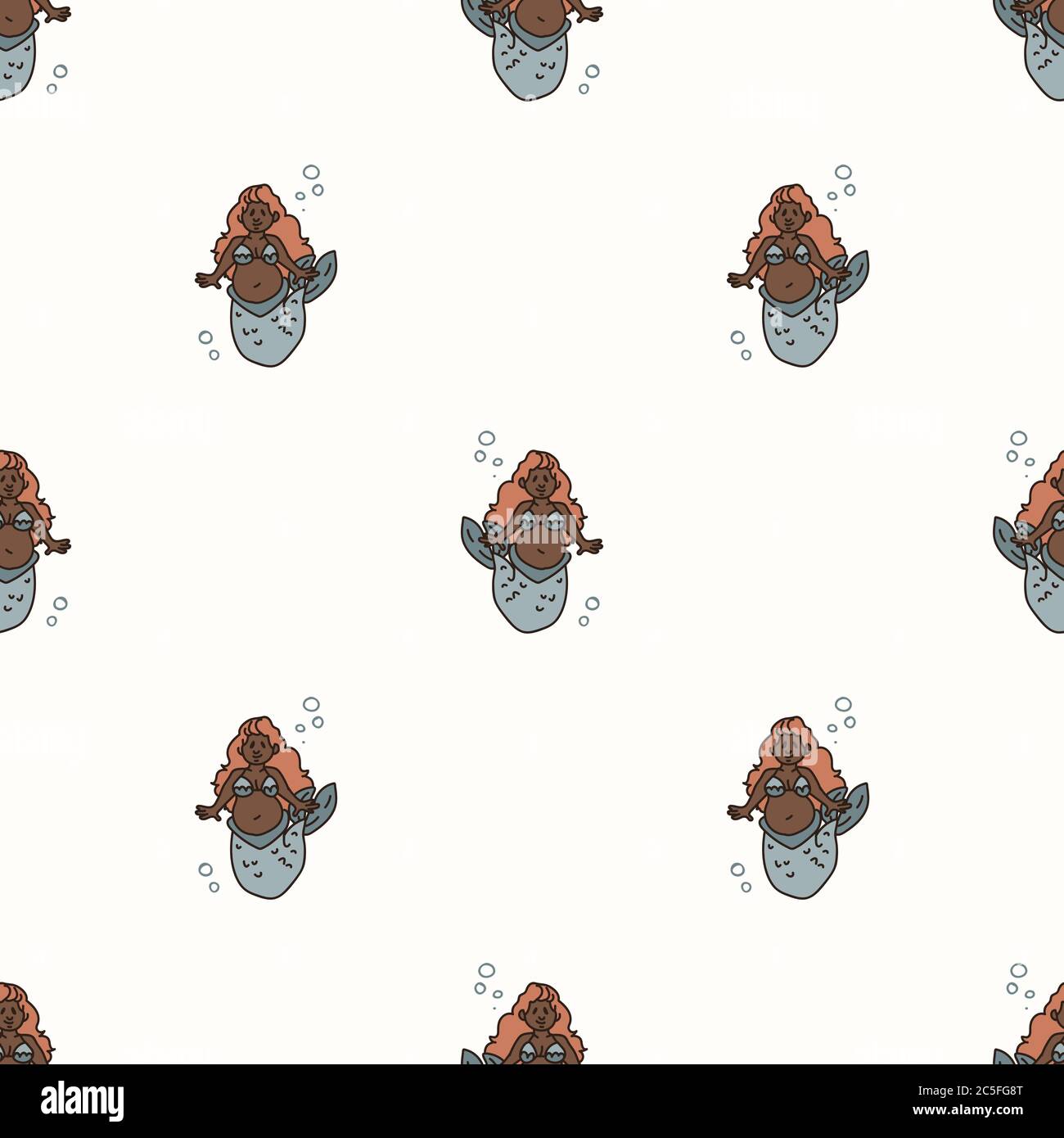 Seamless background mythical mermaid gender neutral baby pattern ...