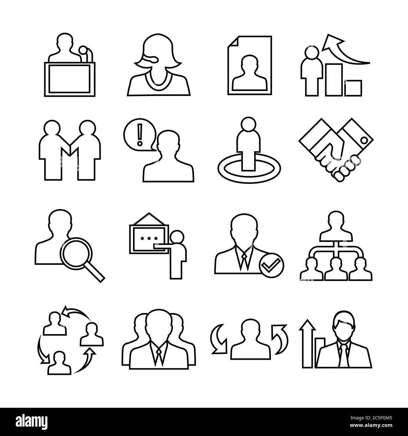 Human management icons set. Trendy flat style for graphic design, web ...
