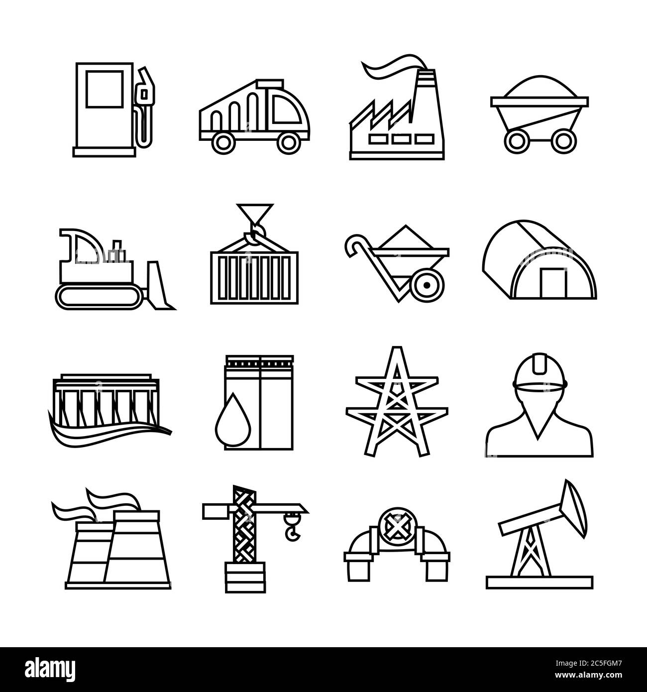 Energy industry icons set. Trendy flat style for graphic design, web ...