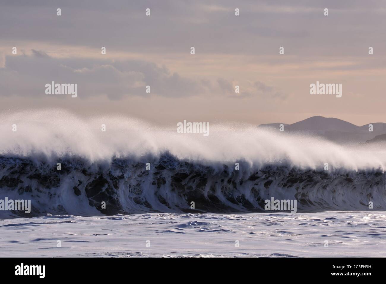 Rough Sea with Large Waves Breaking on the Coast Stock Photo - Alamy