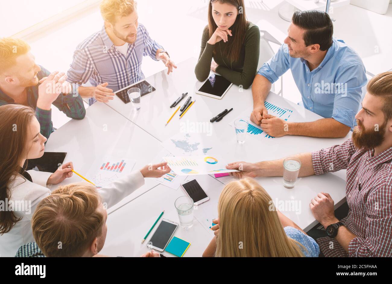 Business people that work together in office. Concept of teamwork and ...