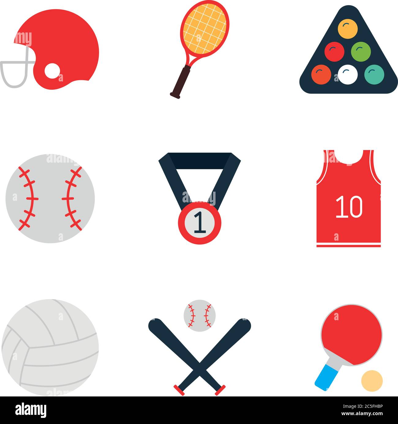 flat style icon set design, Sport hobby competition and game theme ...