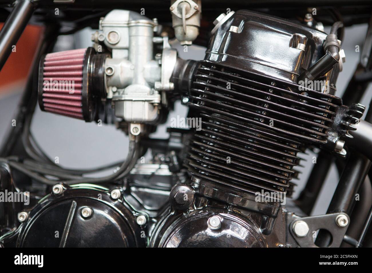 close up detail image of motorbike engine Stock Photo - Alamy